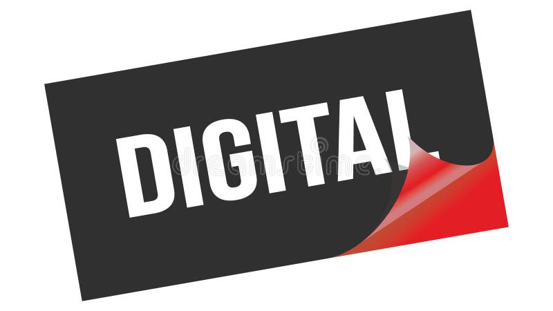 DIGITAL Text on Black Red Sticker Stamp Stock Photo - Image of sticker ...