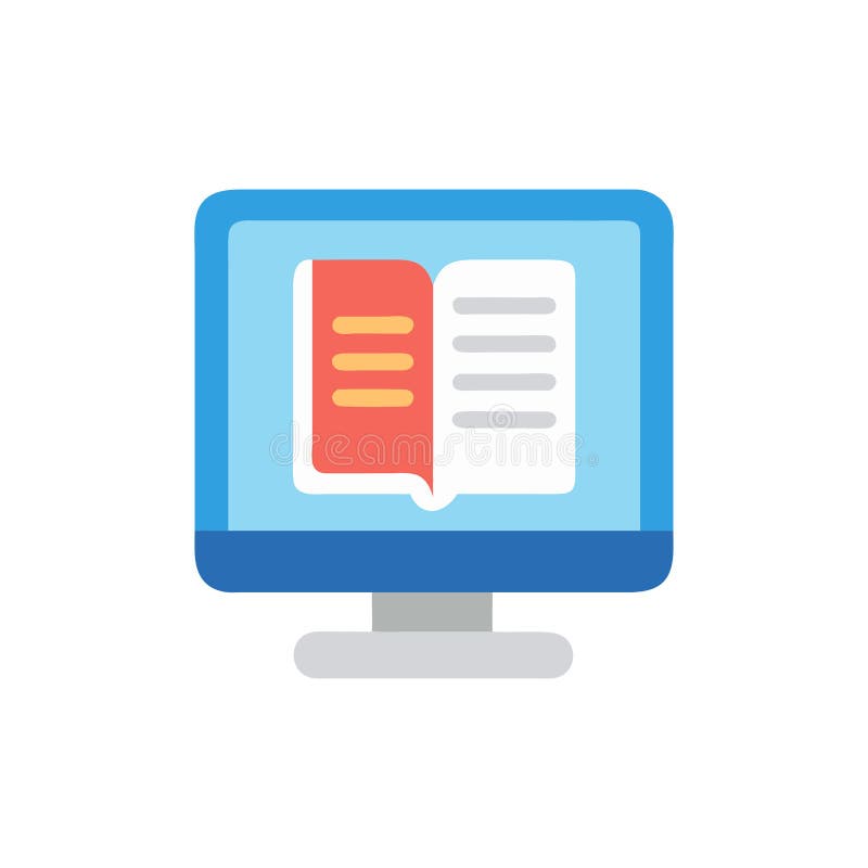 Digital Textbook Icon for Academic Study Stock Illustration ...