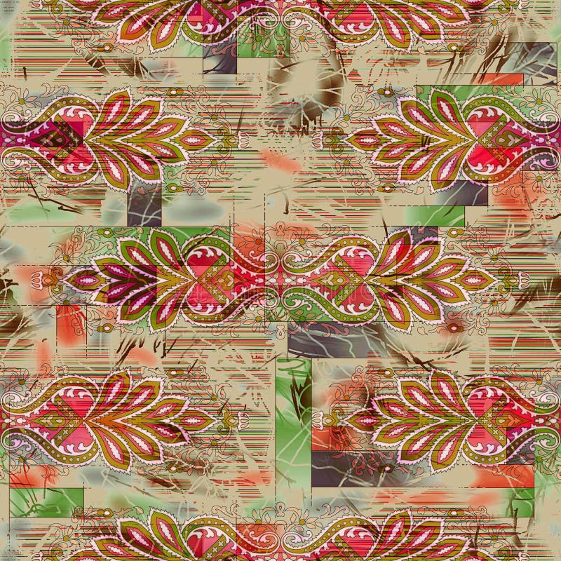 Digital Textile Design Geometrical, Traditional Seamless Pattern for ...