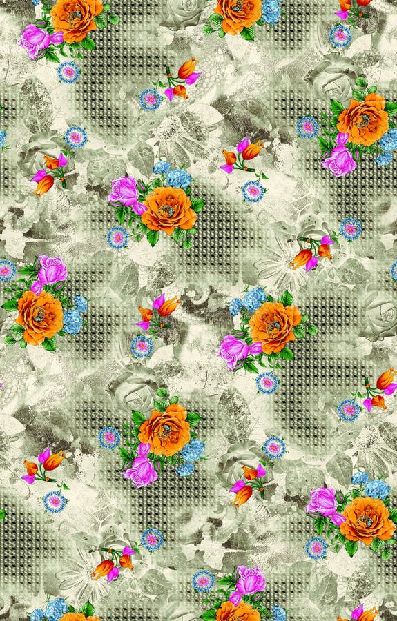 Digital Textile Design Geometrical, Traditional Seamless Pattern for ...