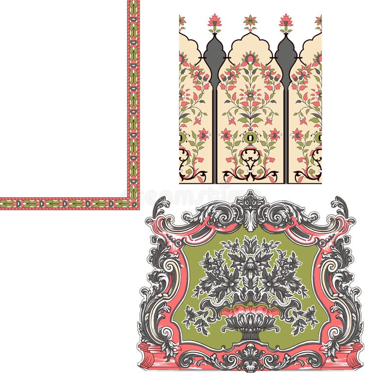 Digital Textile Design Ornament and Pattern Stock Illustration ...