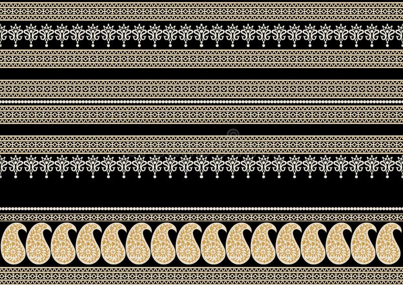 Digital Textile Design Pattern Boder Stock Illustration - Illustration ...