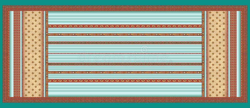 Four Side Border Beautiful Paisley Seamless Geometrical Black Grey ...