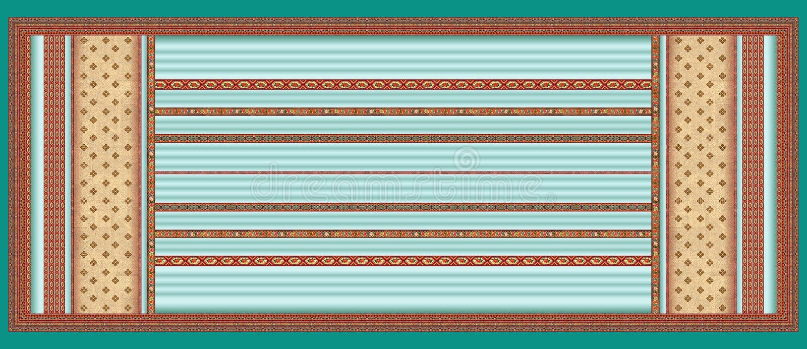 Four Side Border Beautiful Vintage Seamless Geometrical Colorful ...