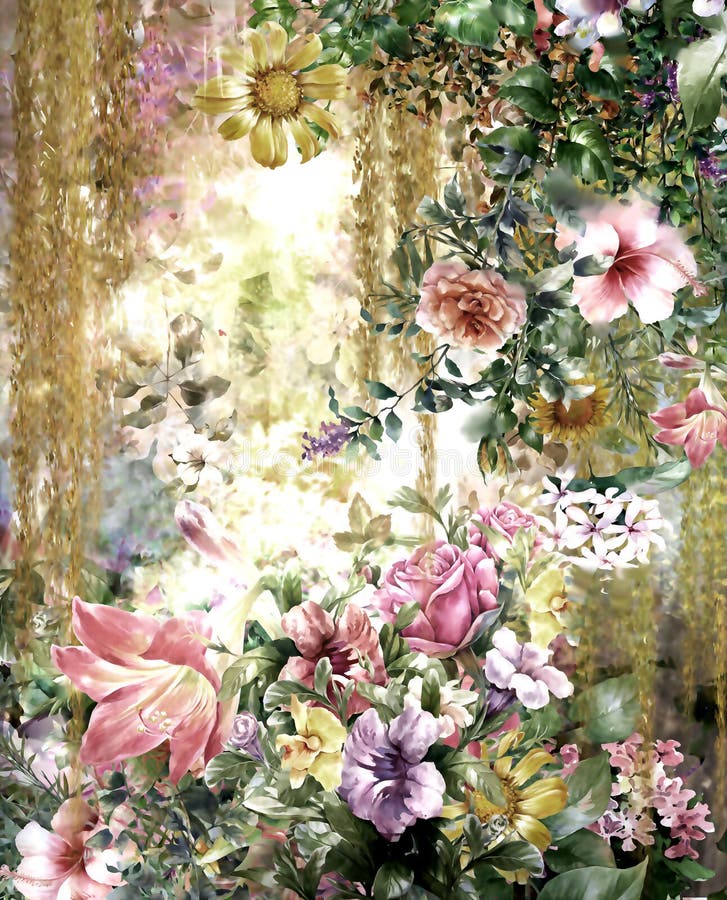 Digital Textile Indian Pattern Illustrations, Drawings Floral Pattern ...