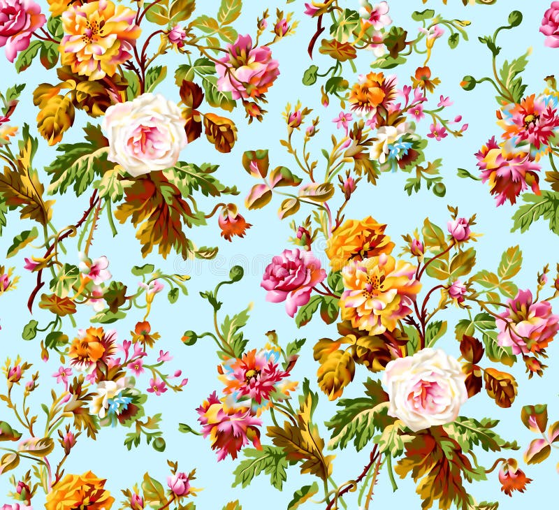 Digital Textile Indian Pattern Illustrations, Drawings Floral Pattern ...