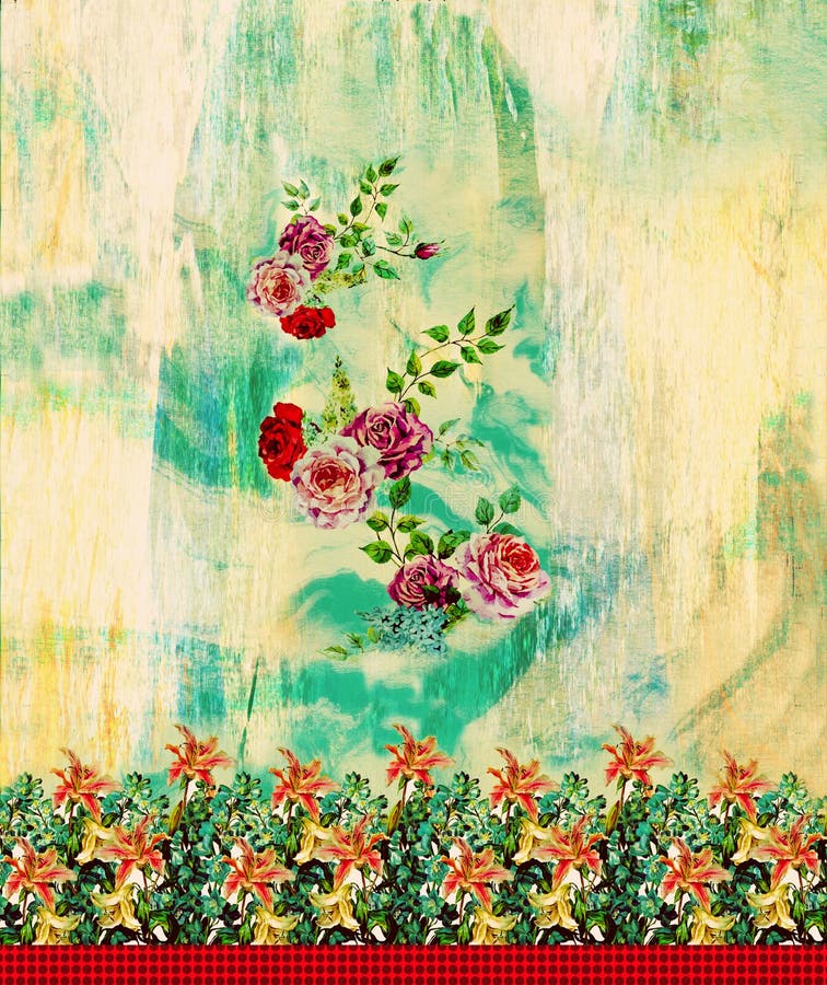 Colourful Digital Textile, Ready To Print Design for Digital Fabric ...