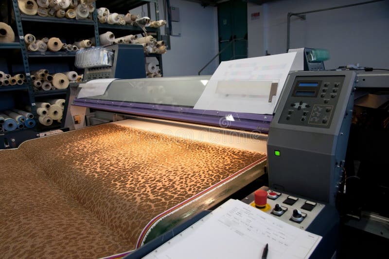 Digital textile printing stock photo. Image of conveyor - 23922466