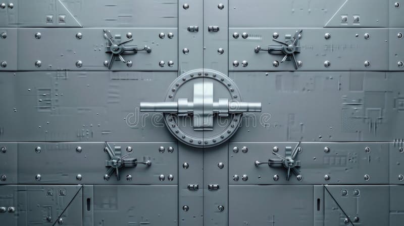 Digital Themed Background with Repeating Pattern of Secure Metal Safes ...