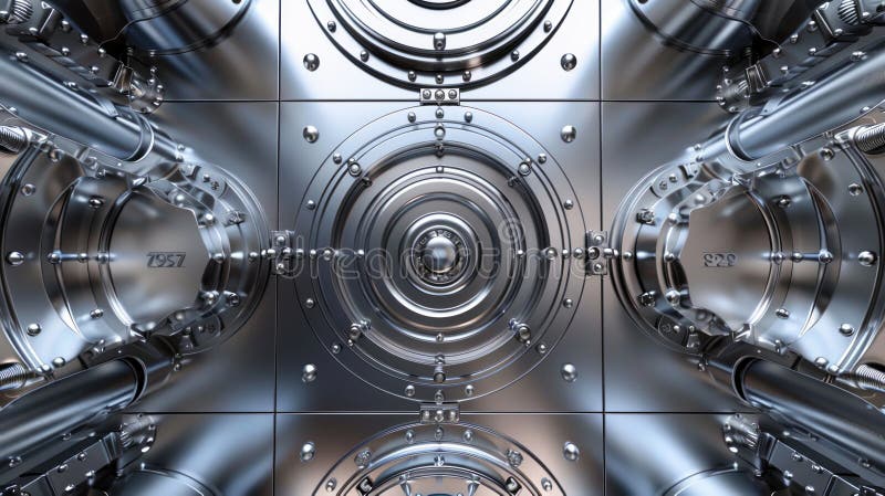 Digital Themed Background with Repeating Pattern of Secure Metal Safes ...