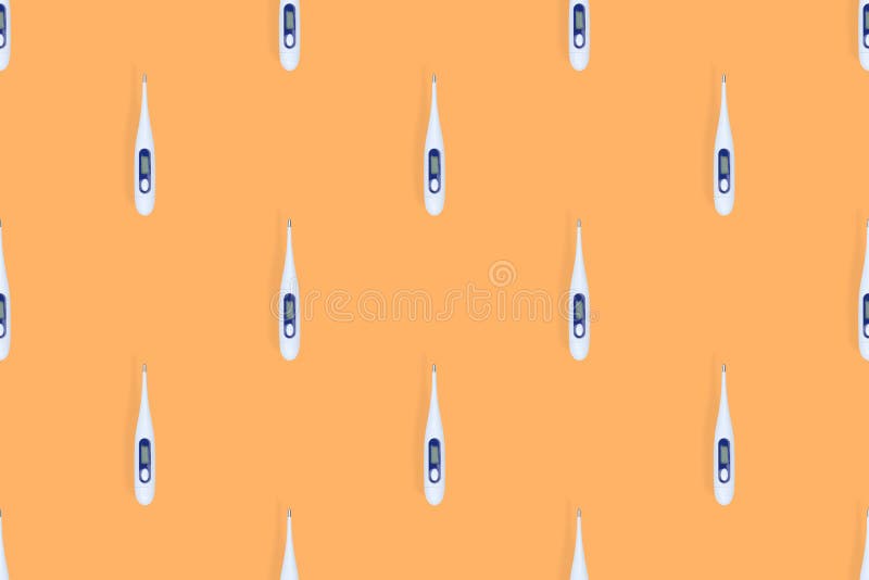 Electronic Thermometer Seamless Pattern. Background on the Theme of ...