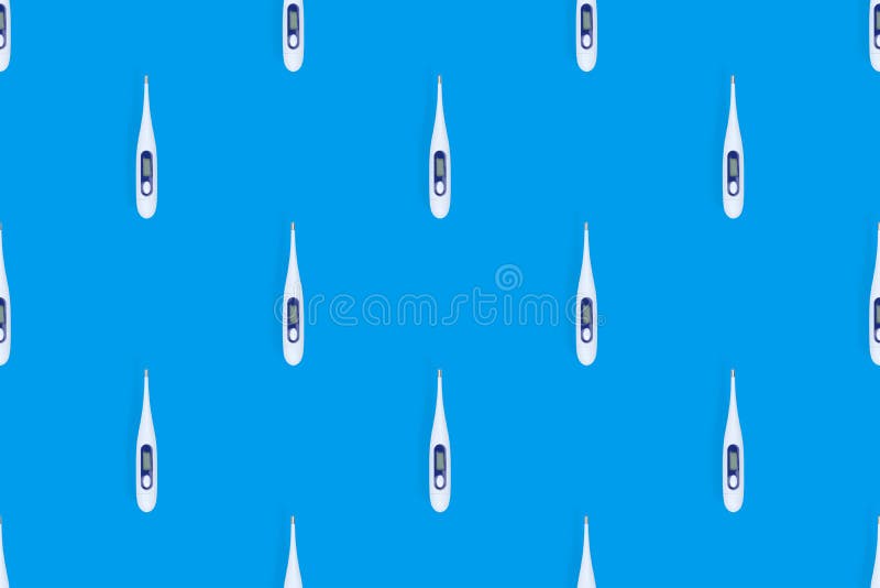 Electronic Thermometer Seamless Pattern. Background on the Theme of ...
