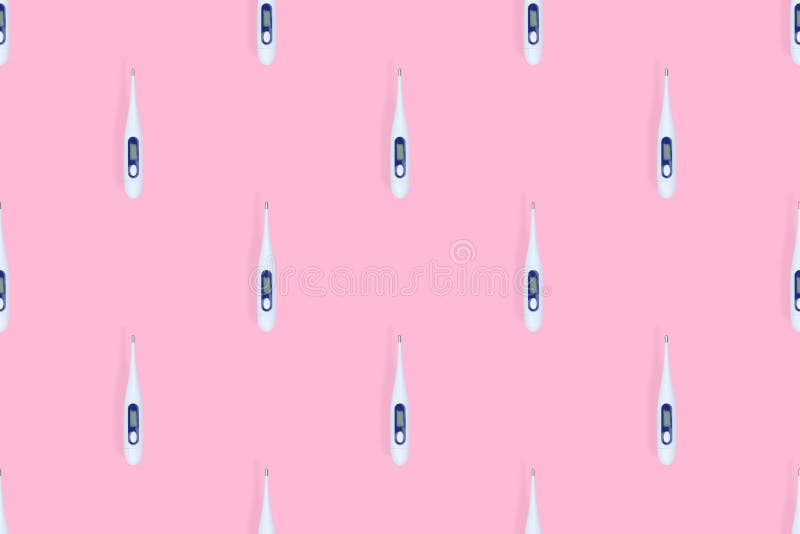 Electronic Thermometer Seamless Pattern. Background on the Theme of ...