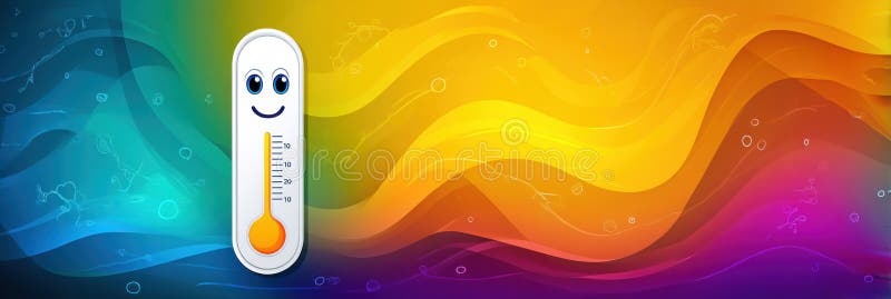 Digital Thermometer with a Cheerful Expression on a Vibrant Energetic ...