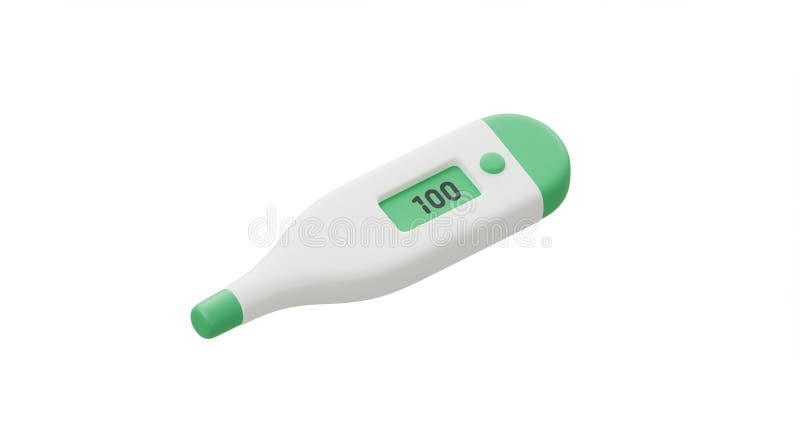 Digital Thermometer Displaying High Temperature Reading on White ...