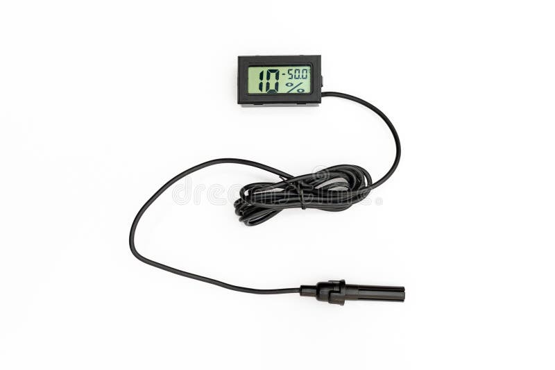 Digital Thermometer with External Sensor on the Cable Stock Photo ...