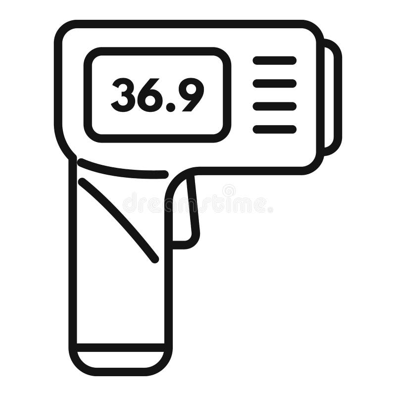 Digital Thermometer Gun Icon Outline Vector. Medical Hand Stock Vector ... Digital Thermometer Gun Icon Outline Vector. Medical Hand Stock Vector ...