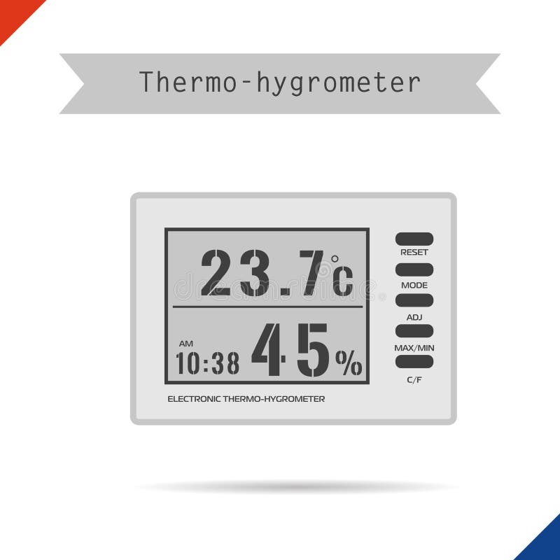 Digital Thermometer Hygrometer Humidity Icon Stock Vector ...
