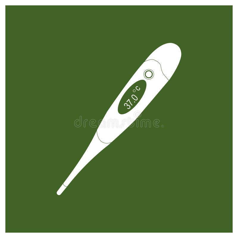 Digital thermometer icon stock vector. Illustration of clinic - 335261595