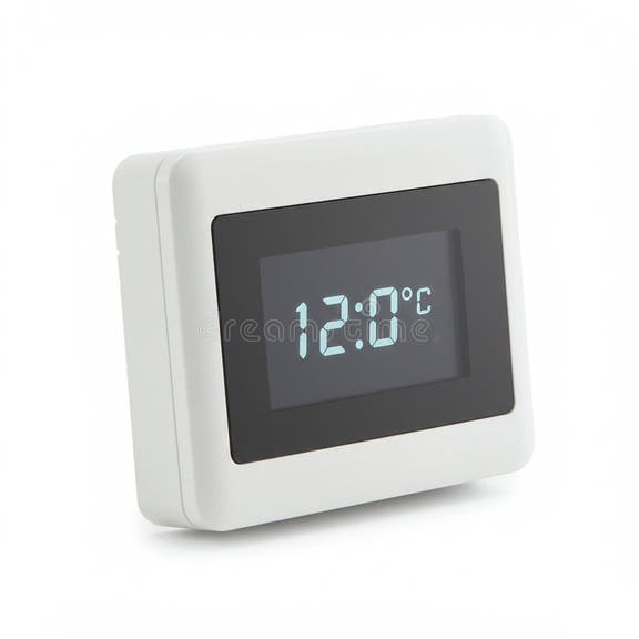 Digital Thermometer with a Rectangular, White Plastic Casing and a Black Display Screen. Stock ...