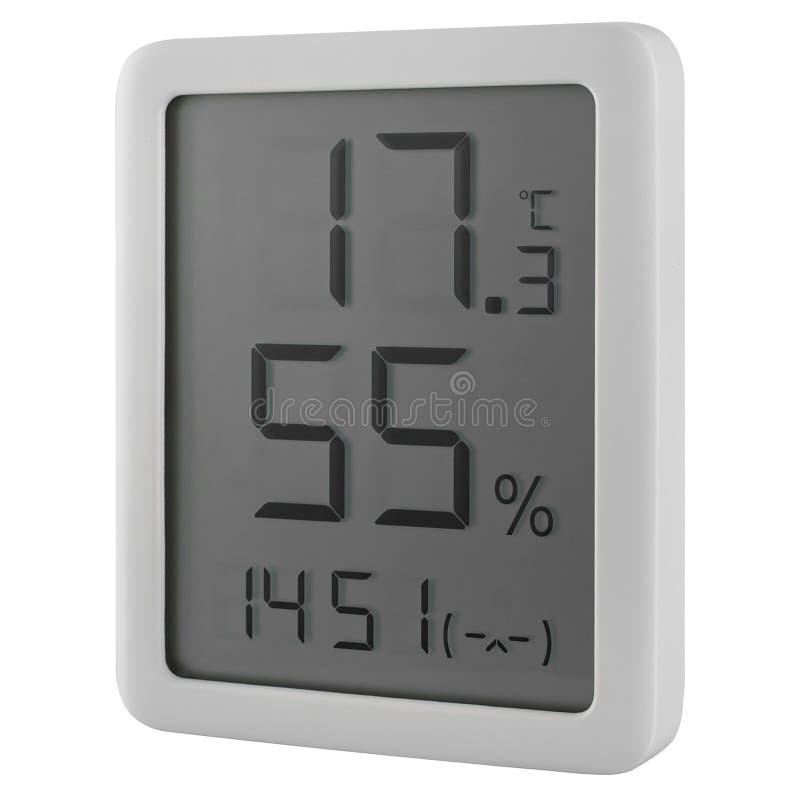 Digital Thermometer Screen, on White Background in Insulation Stock ...