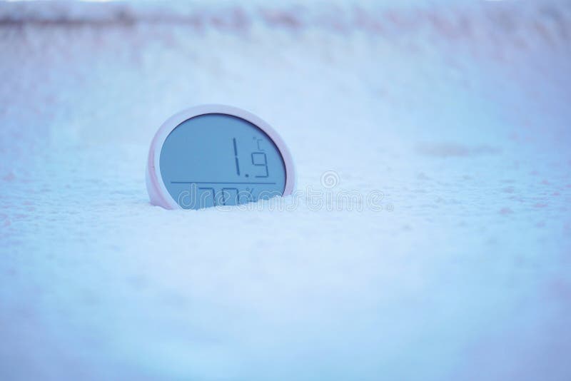 Digital Thermometer Shows Low Temperature in Snow Stock Image - Image ...