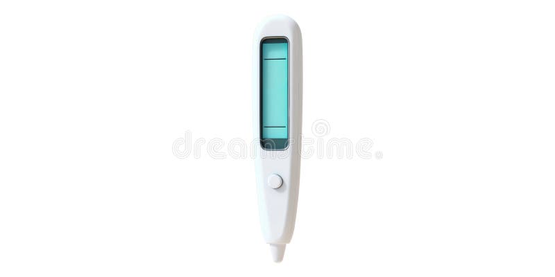 Digital Thermometer with Temperature Display Isolated on Transparent ...