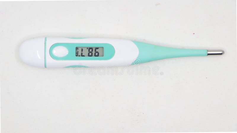 A Digital Thermometer with Temperature Reading Stock Photo - Image of ...