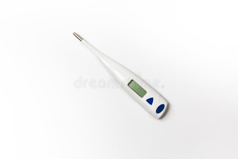 Digital Thermometer, White Background Stock Photo - Image of disease ...