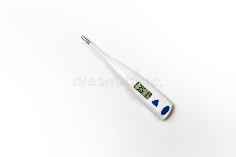 Digital Thermometer, White Background Stock Image - Image of electrical ...