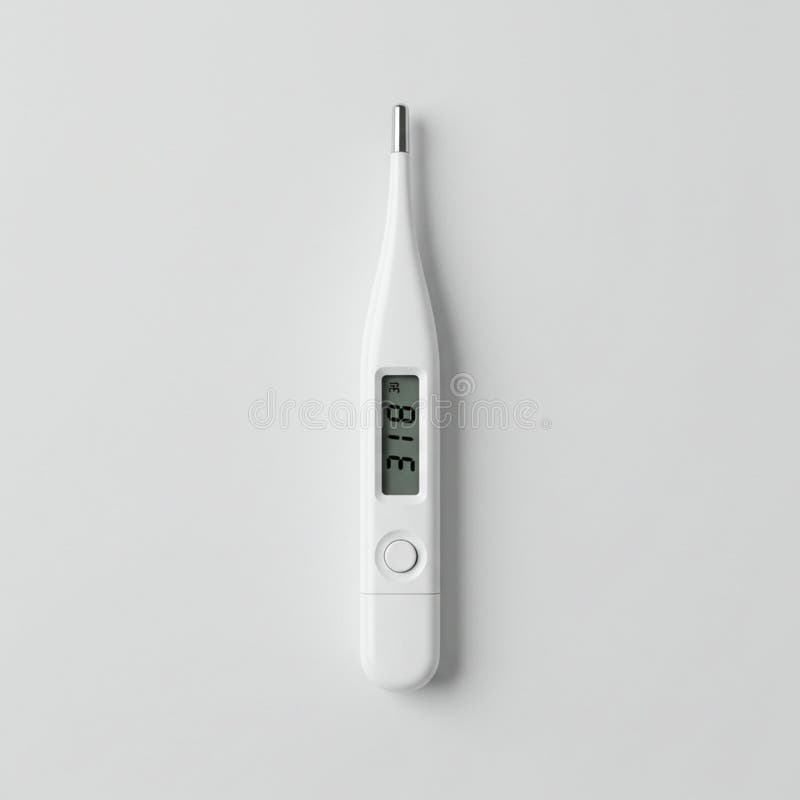 Digital Thermometer with a White Plastic Body and Metallic Tip ...