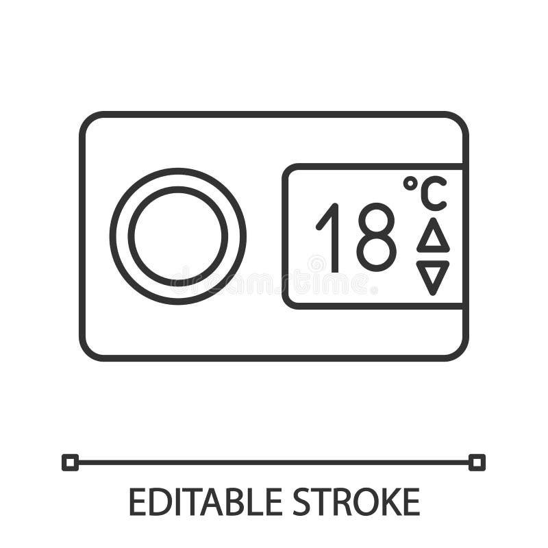 Thermostat Conditioning System Line Icon Vector Illustration Stock ...