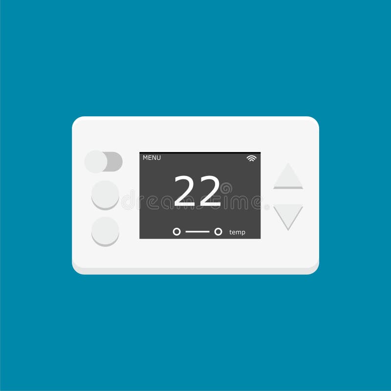 Room Thermostat With 2 Leaf Logo Digital Room Thermostat Concept Icon ...