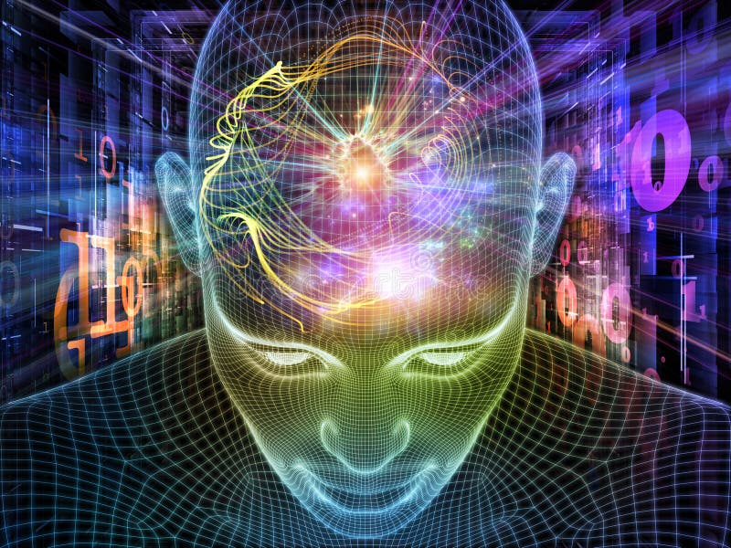 Digital Brain Frequencies stock illustration. Illustration of identity ...
