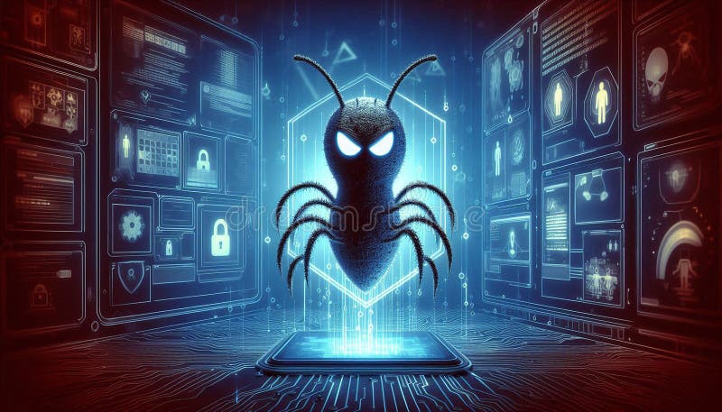 Digital Threat Concept with Virus and Malware Graphics Stock ...