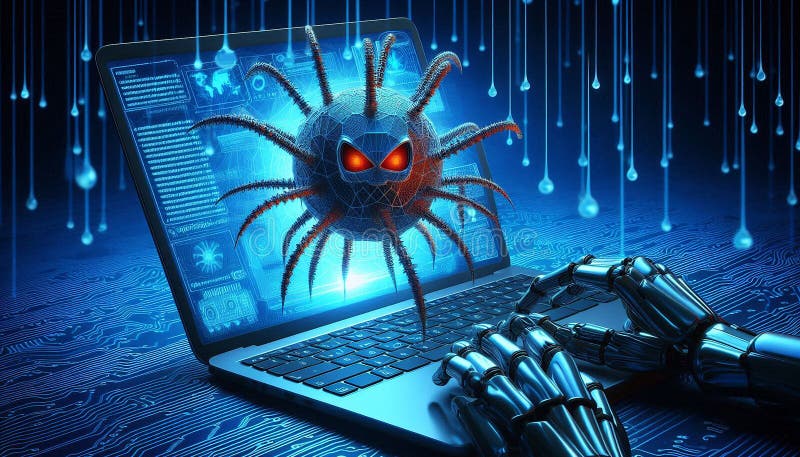 Digital Threats and Cybersecurity Concepts Stock Illustration ...