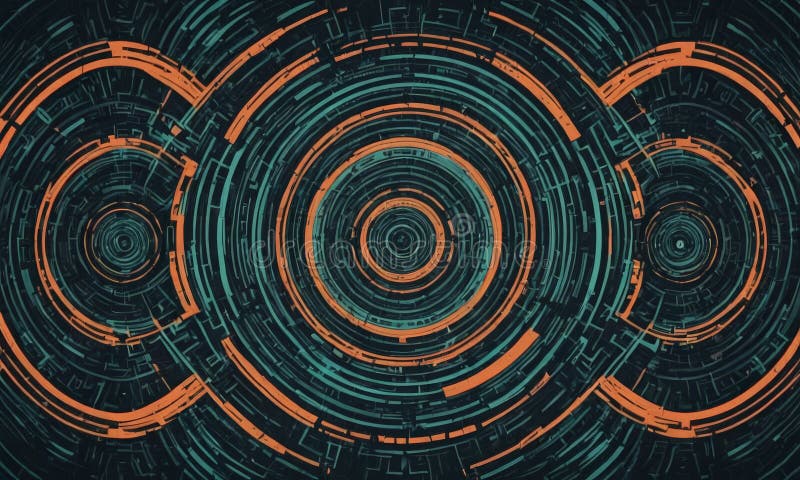 Digital Three Concentric Circles Each With Unique Color Gradient Creating Visually Striking