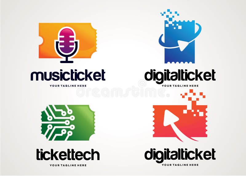 Digital Ticket Logo Template Design Vector Stock Vector - Illustration ...