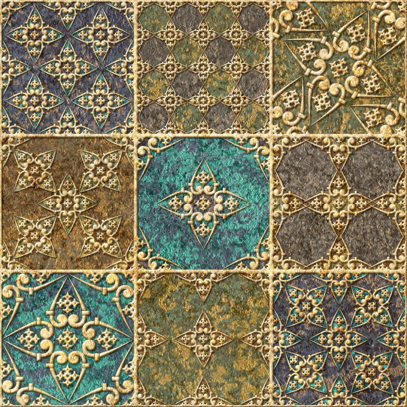 Digital Tiles Design Ceramic Wall Tiles Decoration Stock Illustration ...