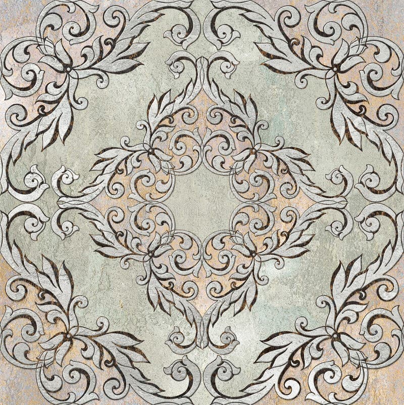 Digital Tiles Design Ceramic Wall Tiles Decoration Stock Illustration ...