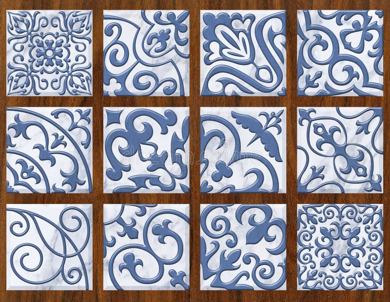 Digital Tiles Design Ceramic Wall Tiles Decoration Stock Illustration ...