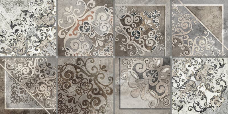 Digital Tiles Design. 3D Render Colorful Ceramic Wall Tiles Decoration ...