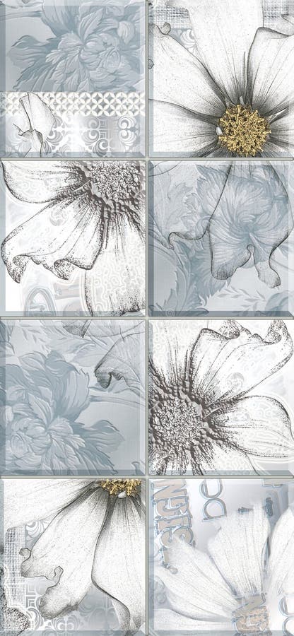 Digital Tiles Design Ceramic Wall Tiles Decoration Stock Illustration ...