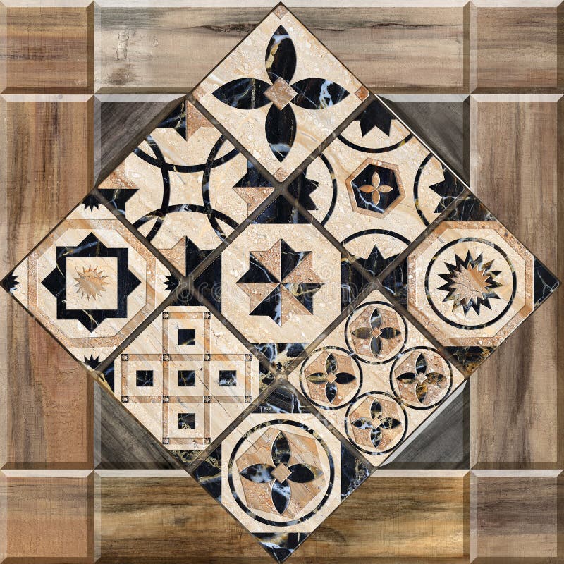 Digital Tiles Design Ceramic Wall Tiles Decoration Stock Illustration ...