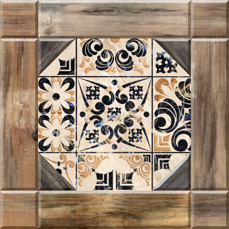 Digital Tiles Design. 3D Render Colorful Ceramic Wall Tiles Decoration ...