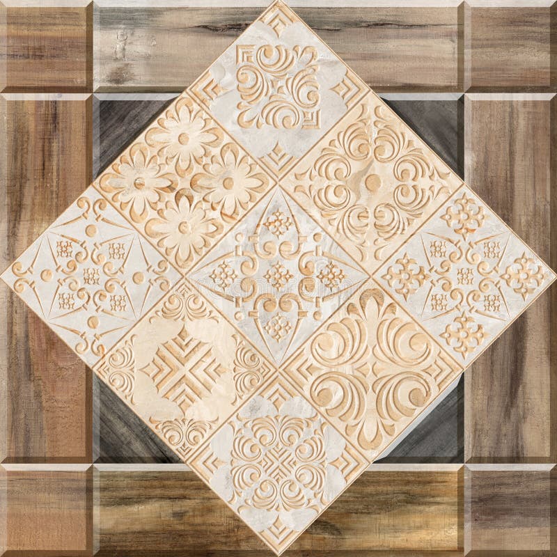 Digital Tiles Design. 3D Render Colorful Ceramic Wall Tiles Decoration ...