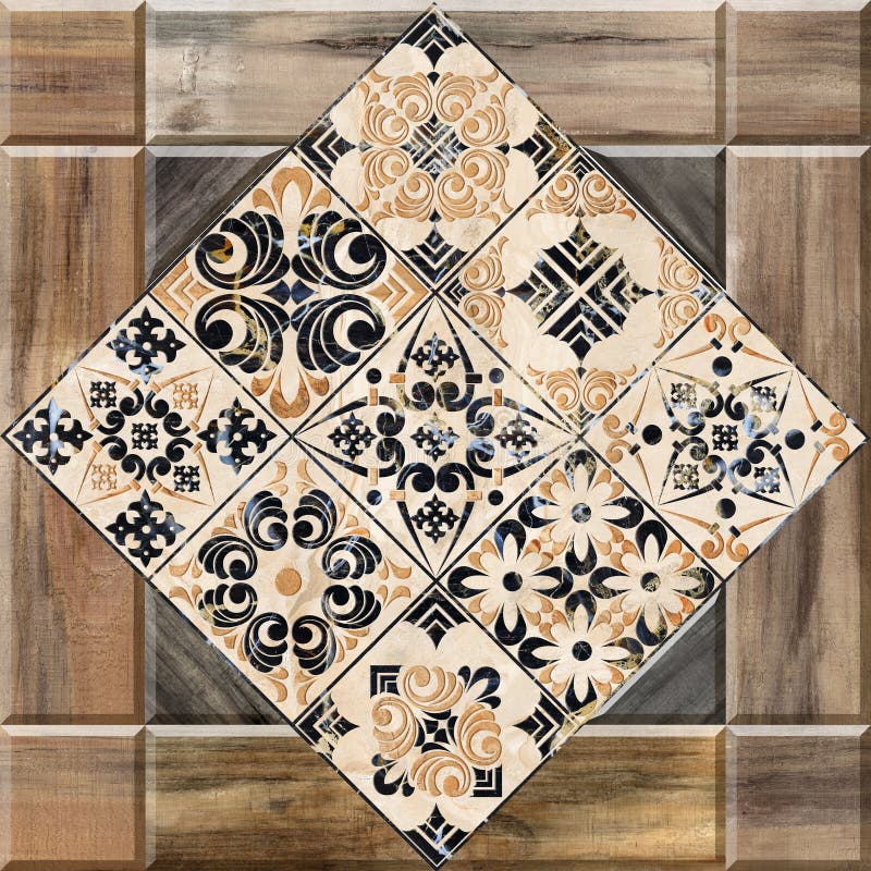 Digital Tiles Design Ceramic Wall Tiles Decoration Stock Illustration ...