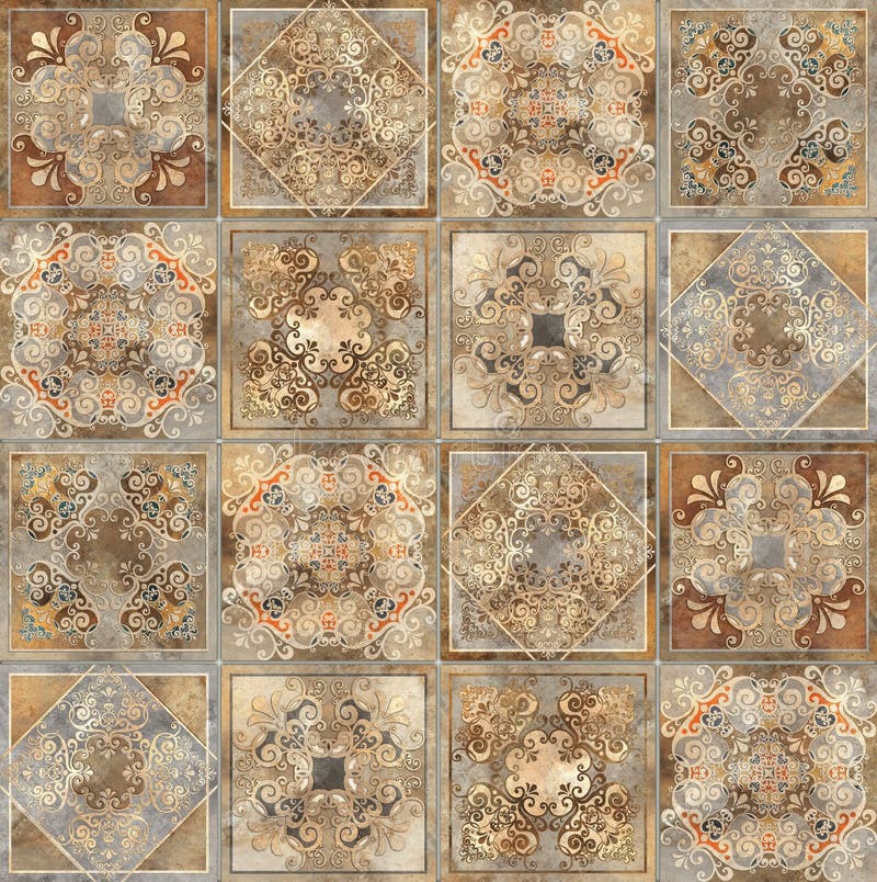 Digital Tiles Design Ceramic Wall Tiles Decoration Stock Illustration ...