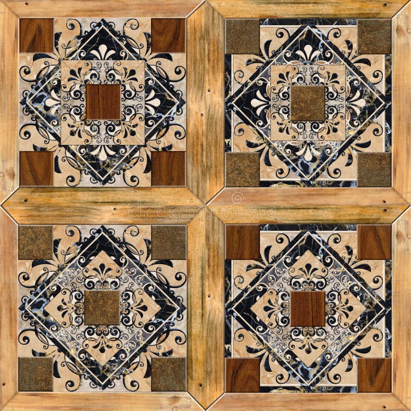 Digital Tile Design Ceramic Wall Damask Decoration Stock Image - Image ...