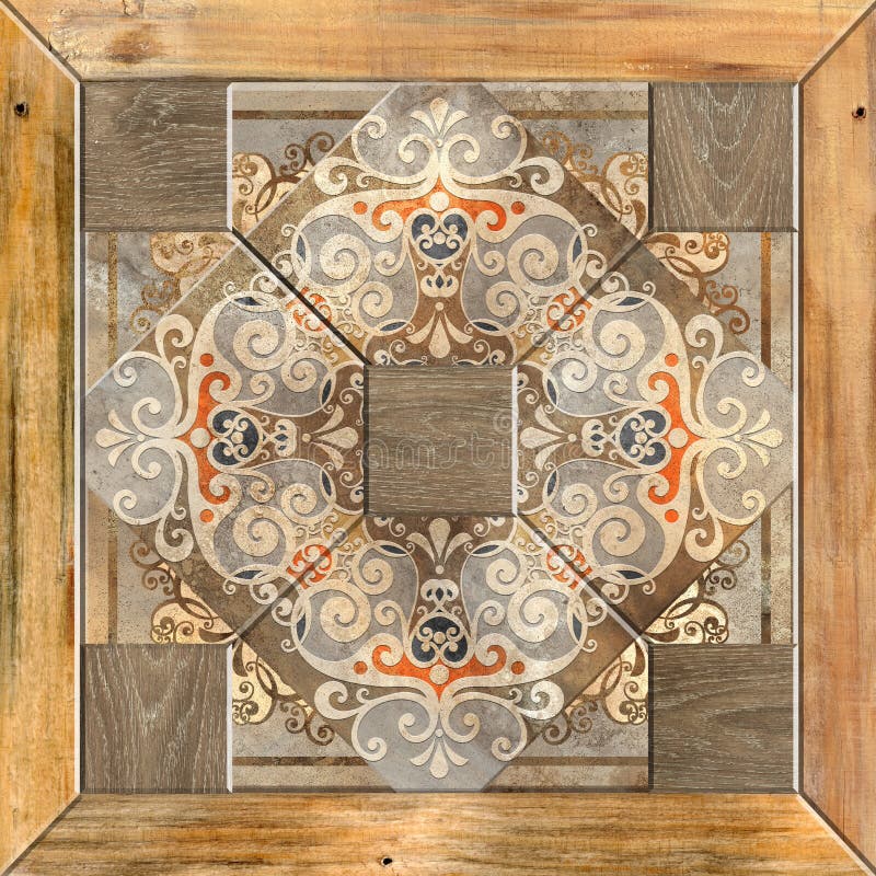 Digital Tile Design Ceramic Wall Damask Decoration Stock Illustration ...